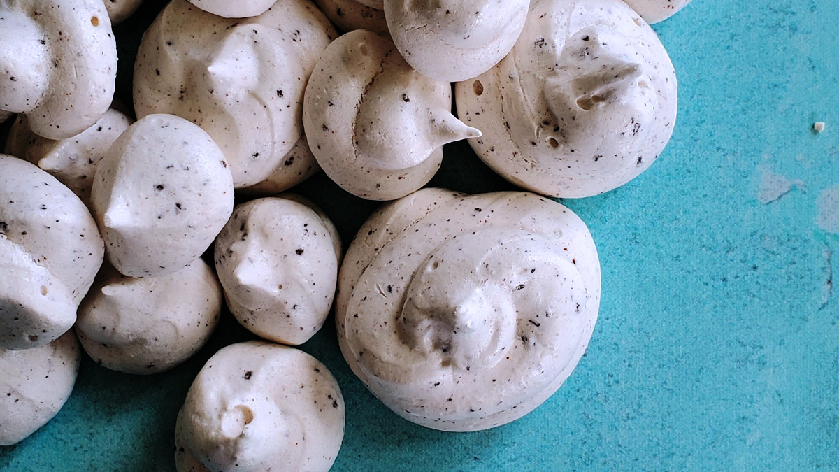 Easy Mocha Meringue Cookies with Espresso & Dark Cocoa - Feast In Thyme